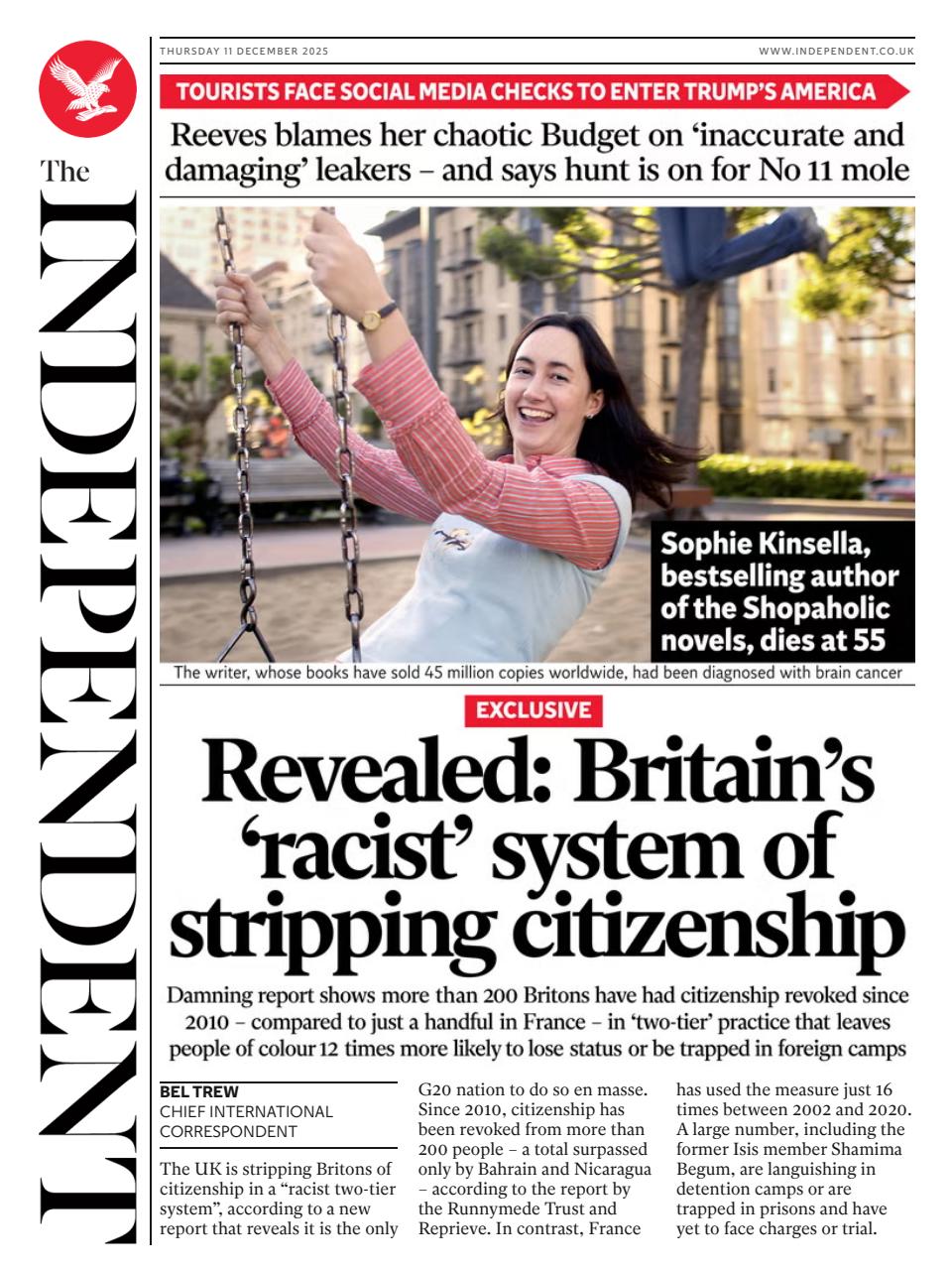 The Independent Daily Edition Newspaper - Thursday, 11 December 2025 ...