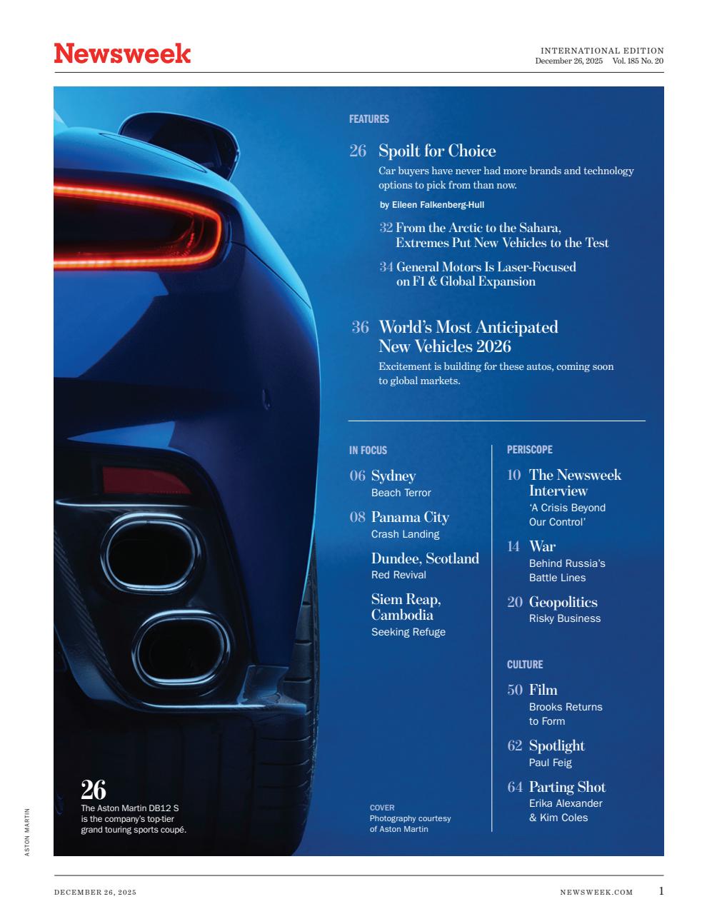 Newsweek International Magazine Subscriptions and 26-Dec-2025 Issue