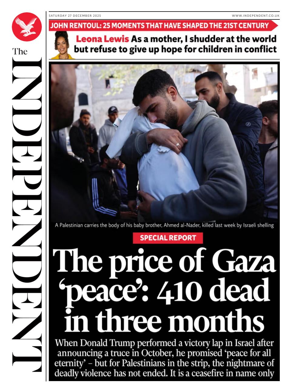 The Independent Daily Edition Newspaper - Saturday, 27 December 2025 ...