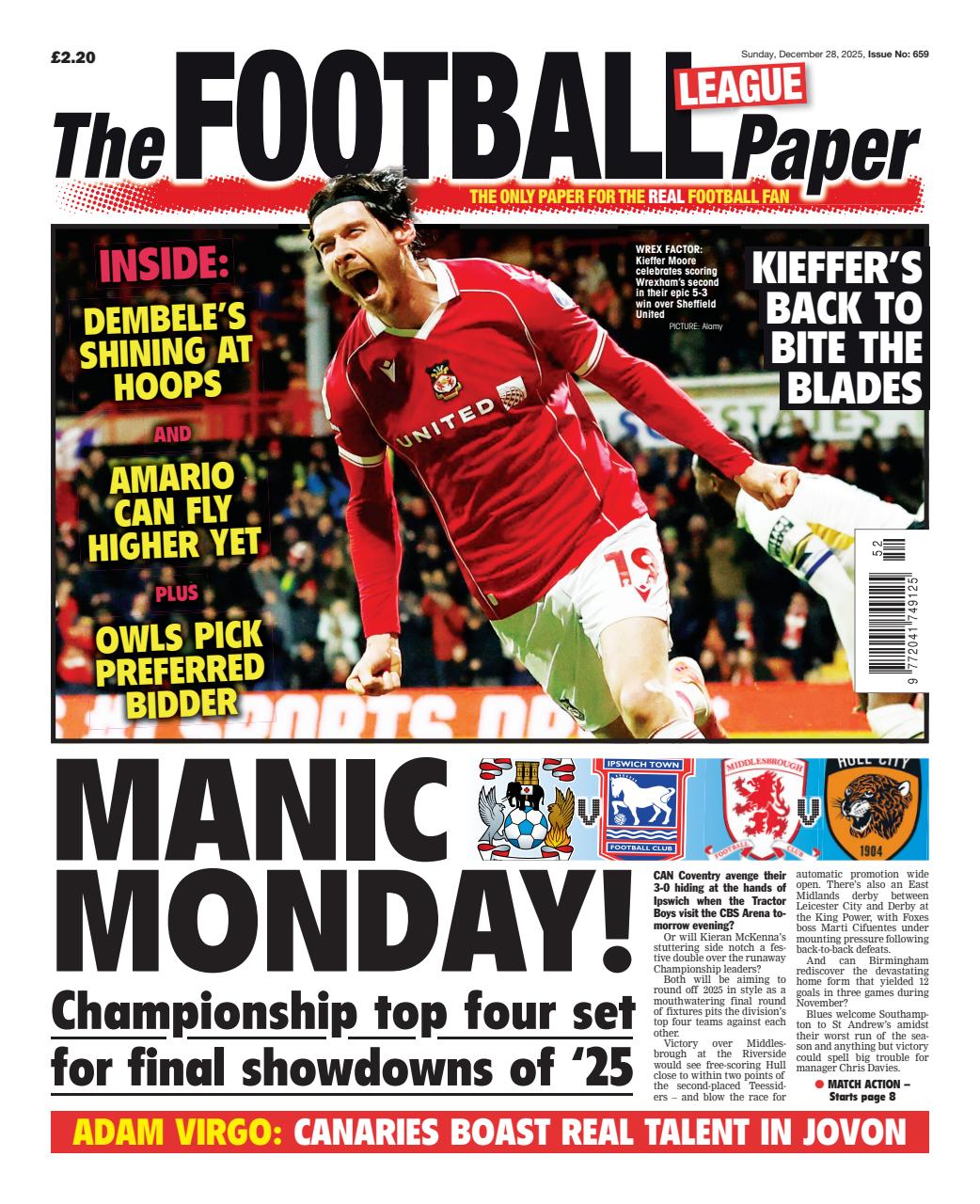 The Football League Paper Magazine - 28th December 2025 Edición anterior