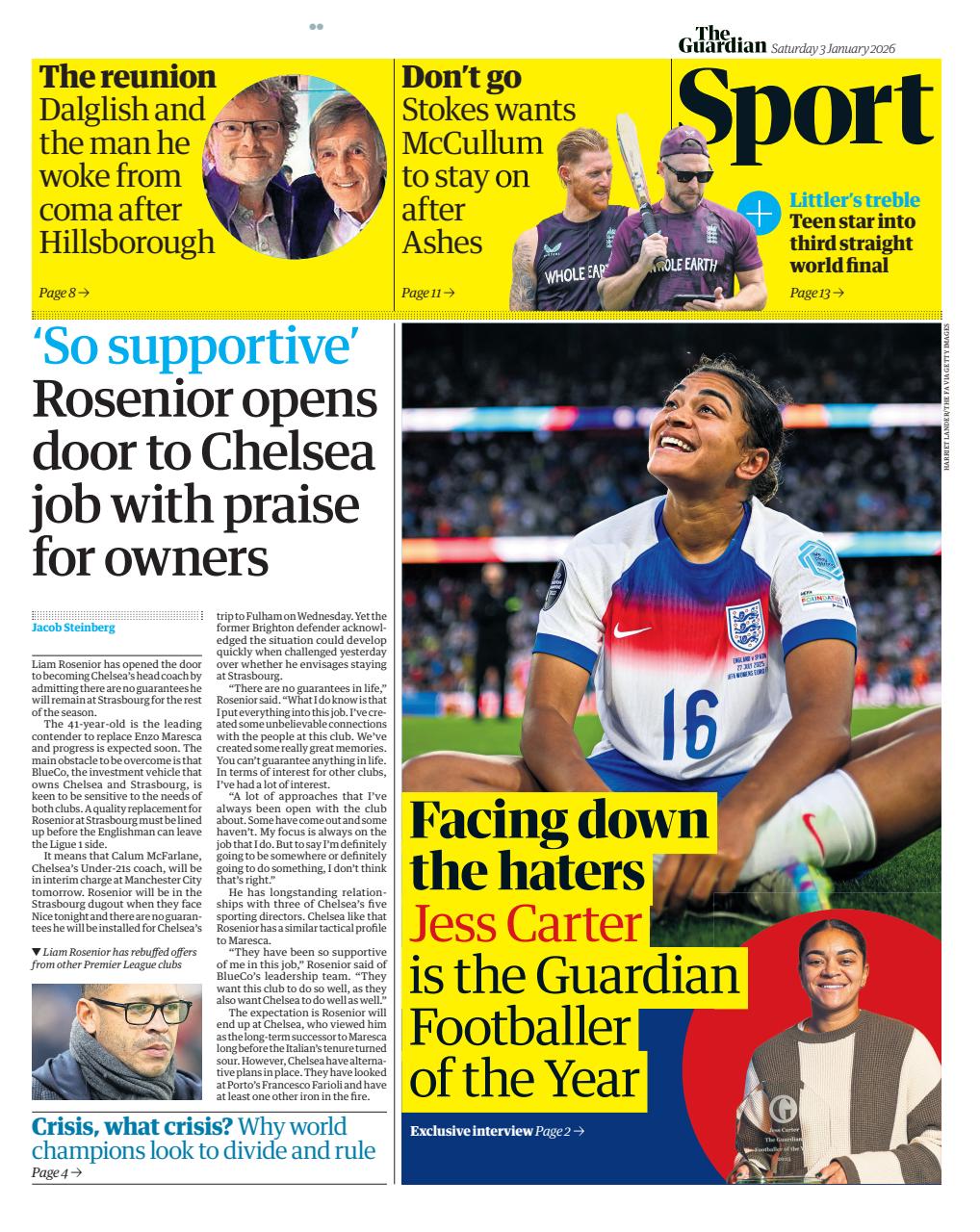 The Guardian Newspaper - Saturday, 03 January 2026 Edição anterior