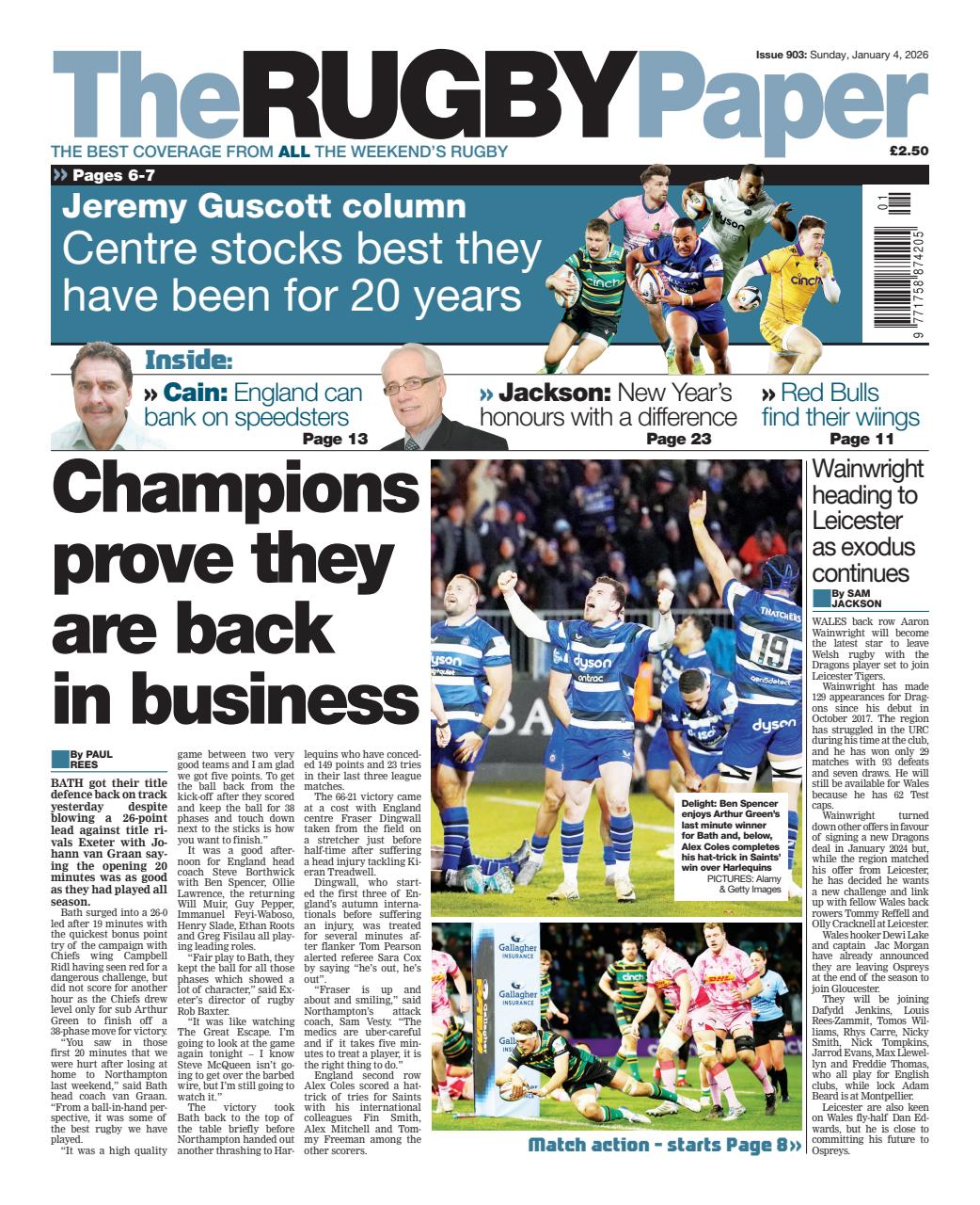 The Rugby Paper Magazine - 4-Jan-2026 Edizione posteriore