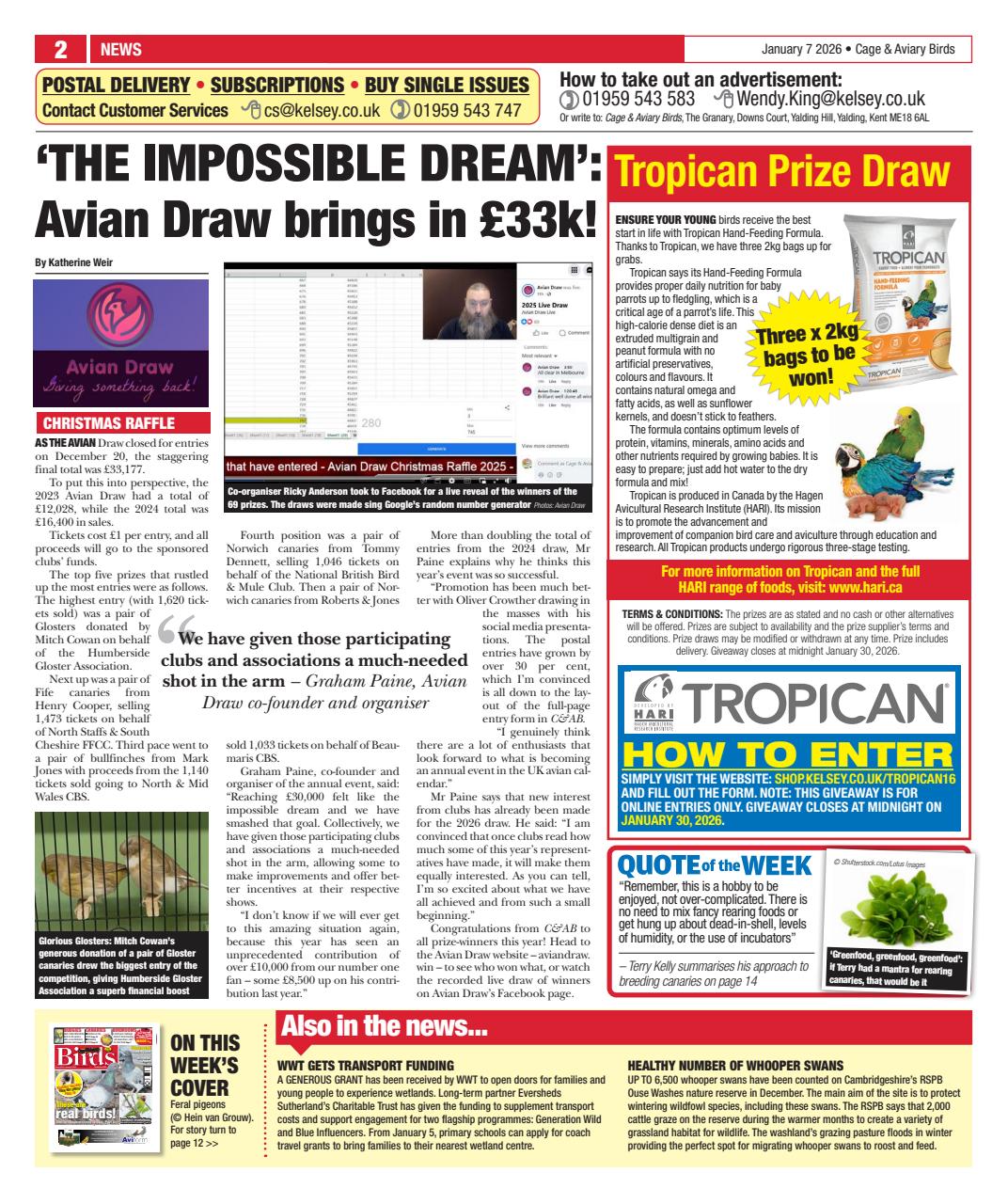 Cage & Aviary Birds Magazine - 7th January 2026 Back Issue