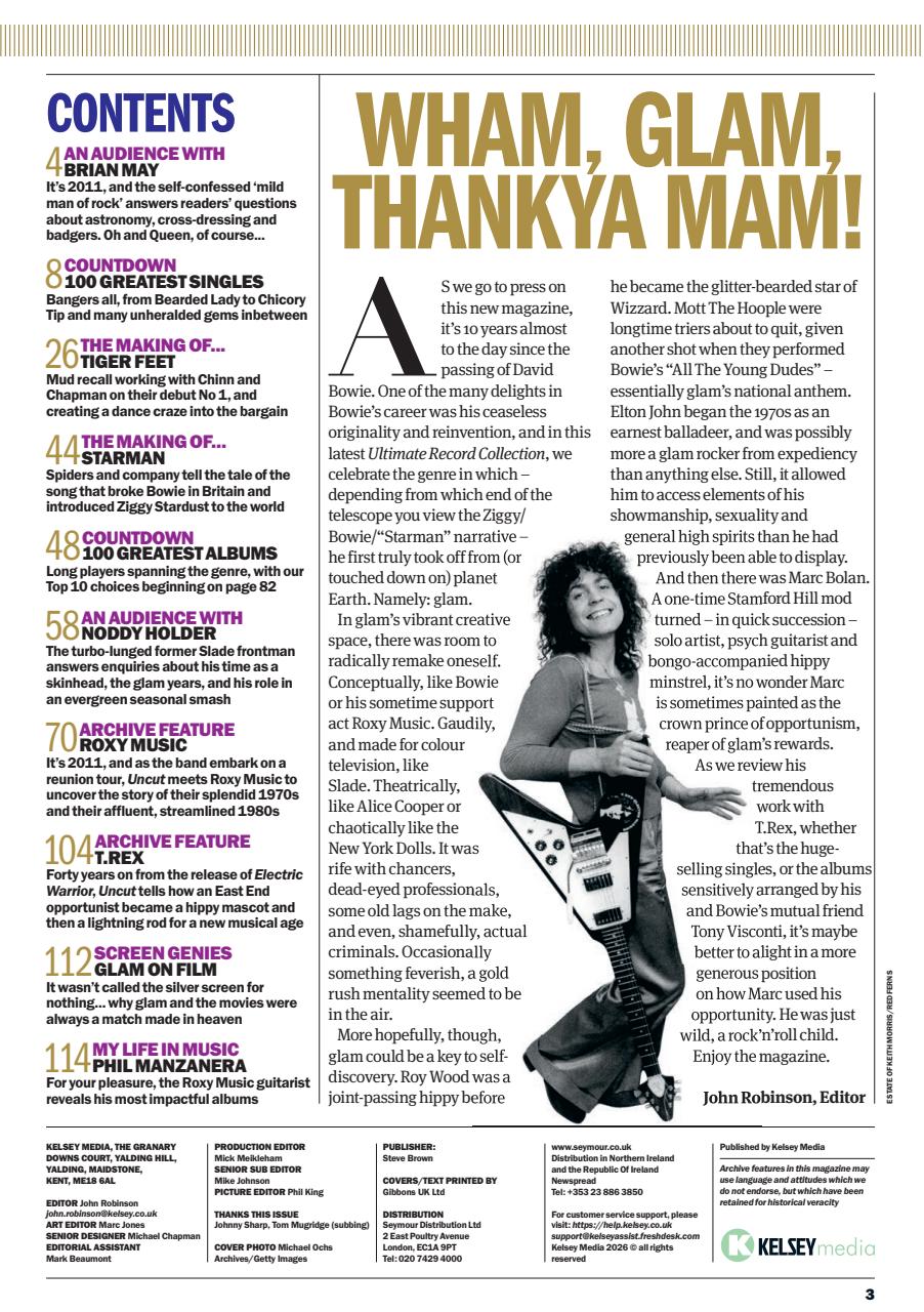 Uncut The Archive Collection Magazine - 200 Greatest Glam Rock Records ...