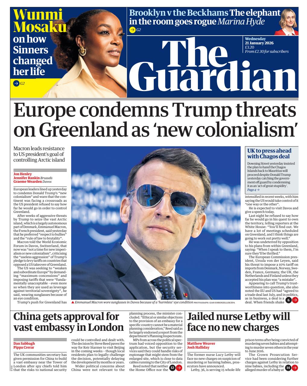 The Guardian Newspaper - Wednesday, 21 January 2026 Back Issue