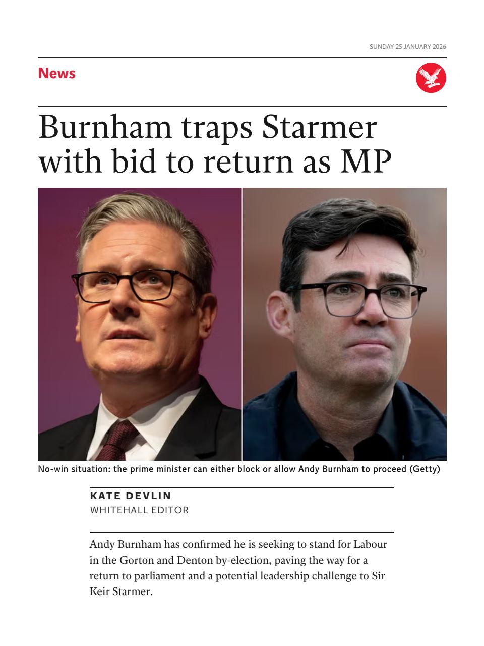 The Independent Daily Edition Newspaper - Sunday, 25 January 2026 ...