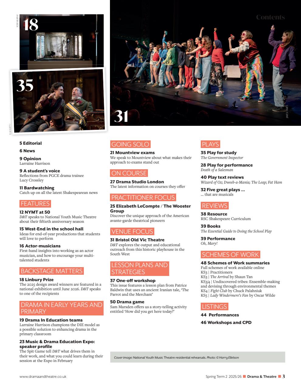 Drama and Theatre Magazine Subscriptions and Spring 2 Issue