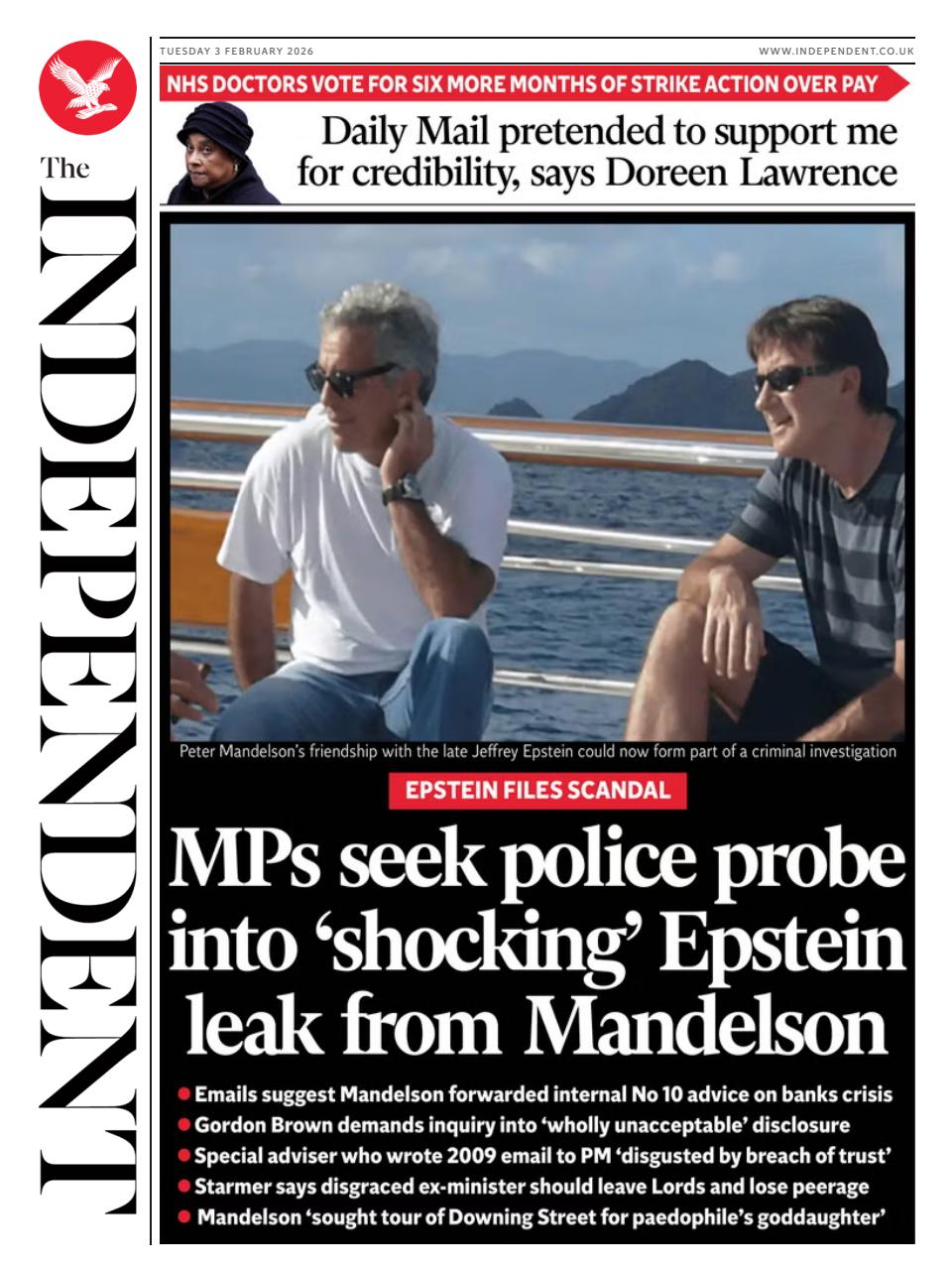 The Independent Daily Edition Newspaper - Tuesday, 03 February 2026 ...