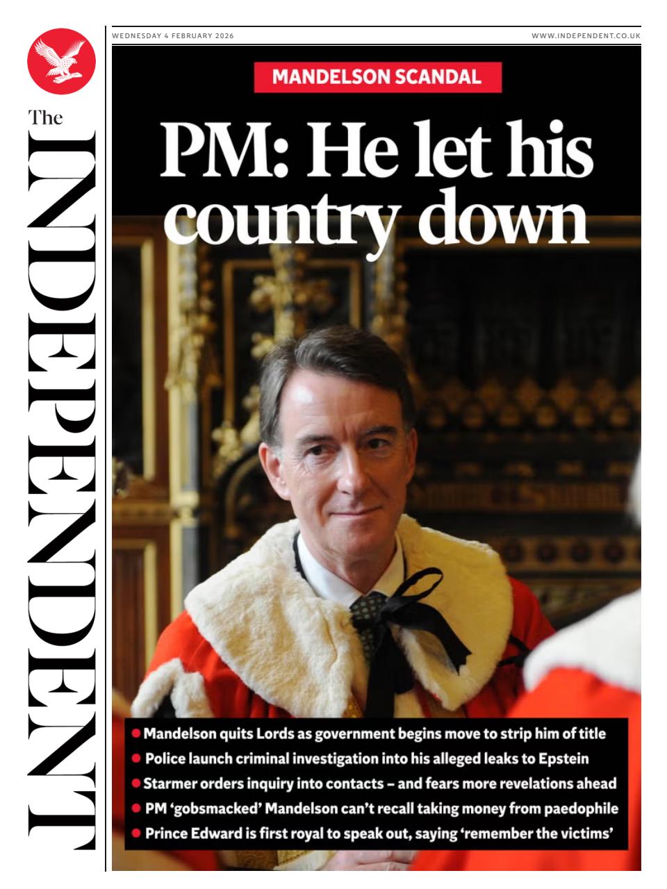 The Independent Daily Edition Newspaper - Wednesday, 04 February 2026 ...