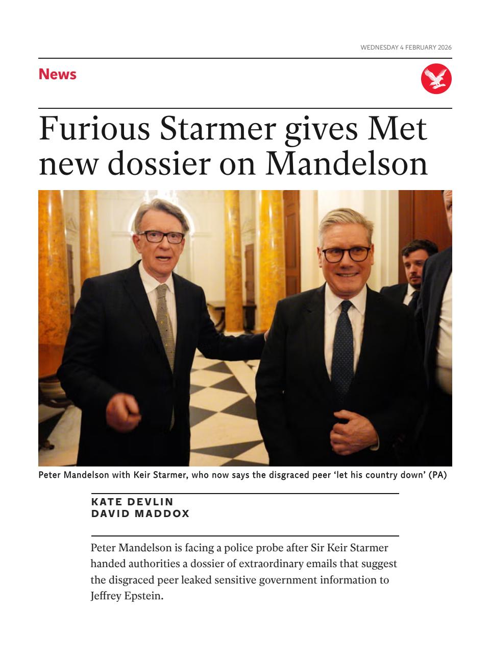 The Independent Daily Edition Newspaper - Wednesday, 04 February 2026 ...