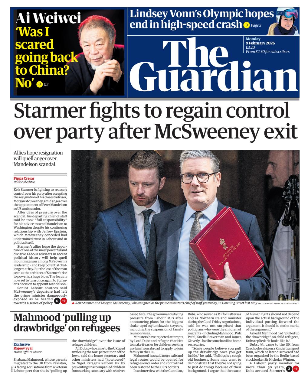 The Guardian Newspaper - Monday, 09 February 2026 Retour à l'édition ...