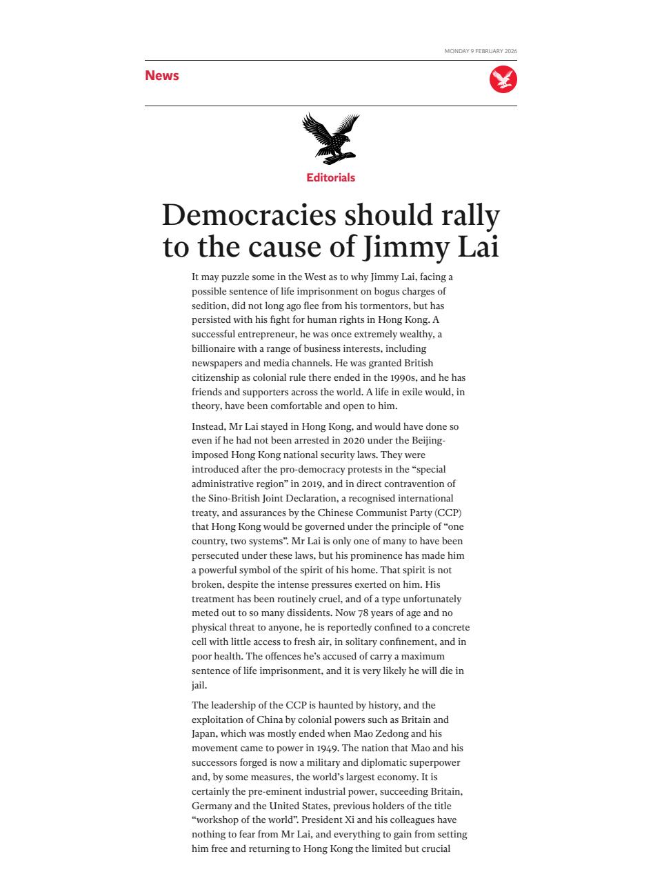 The Independent Daily Edition Newspaper - Monday, 09 February 2026 ...