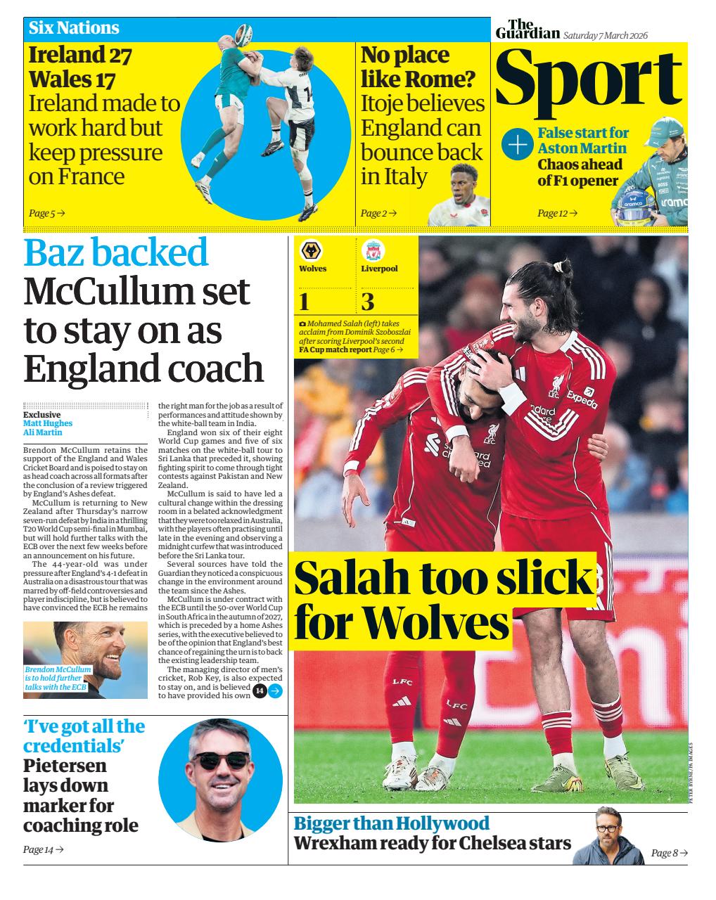 The Guardian Newspaper - Saturday, 07 March 2026 Edición anterior