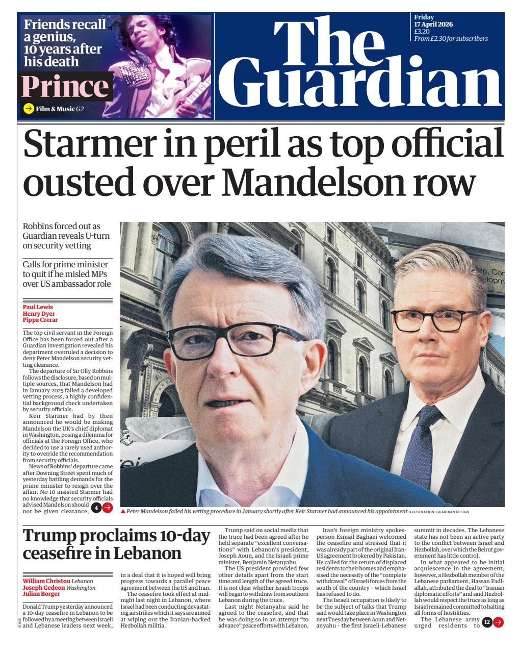 The Guardian Newspaper - Friday, 17 April 2026 Back Issue
