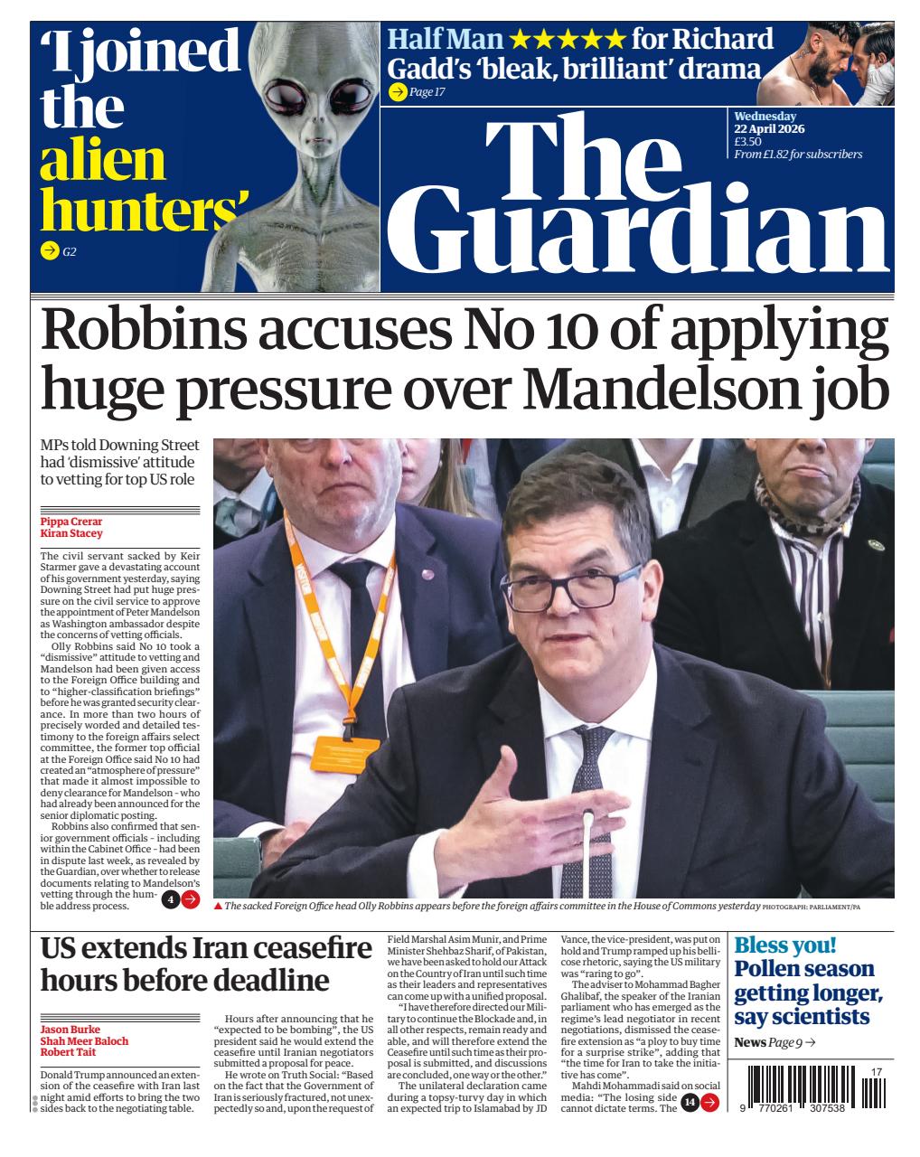 The Guardian Newspaper - Wednesday, 22 April 2026 Back Issue