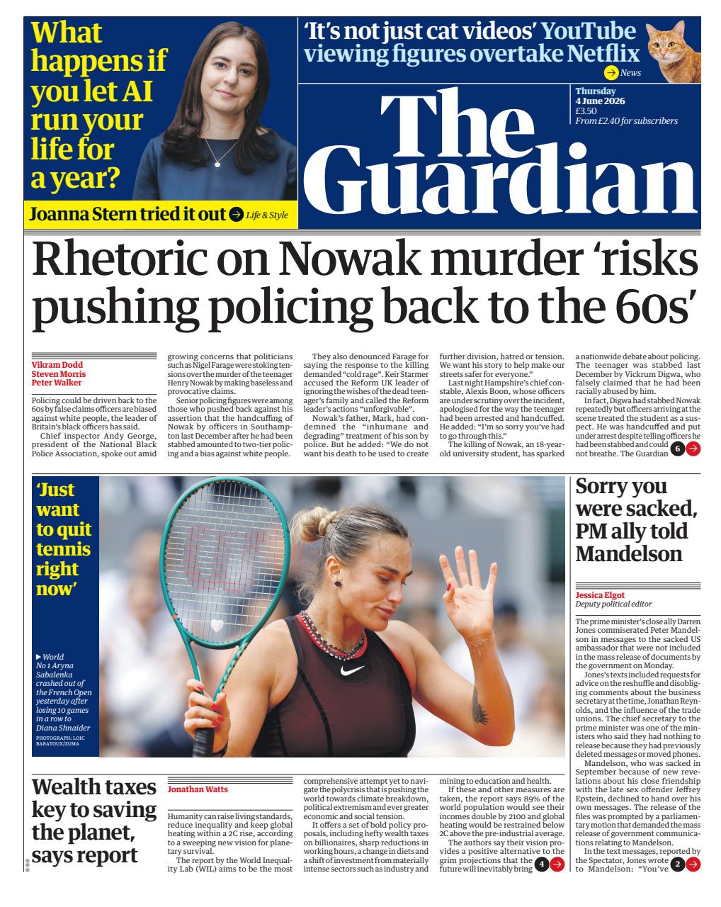 The Guardian Newspaper - Thursday, 04 June 2026 Back Issue