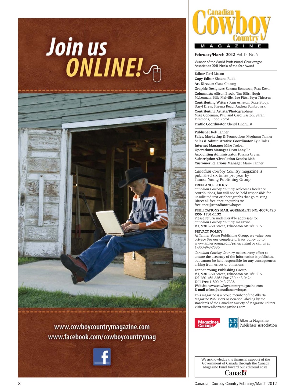 Canadian Cowboy Country Magazine - February-March 2012 Back Issue