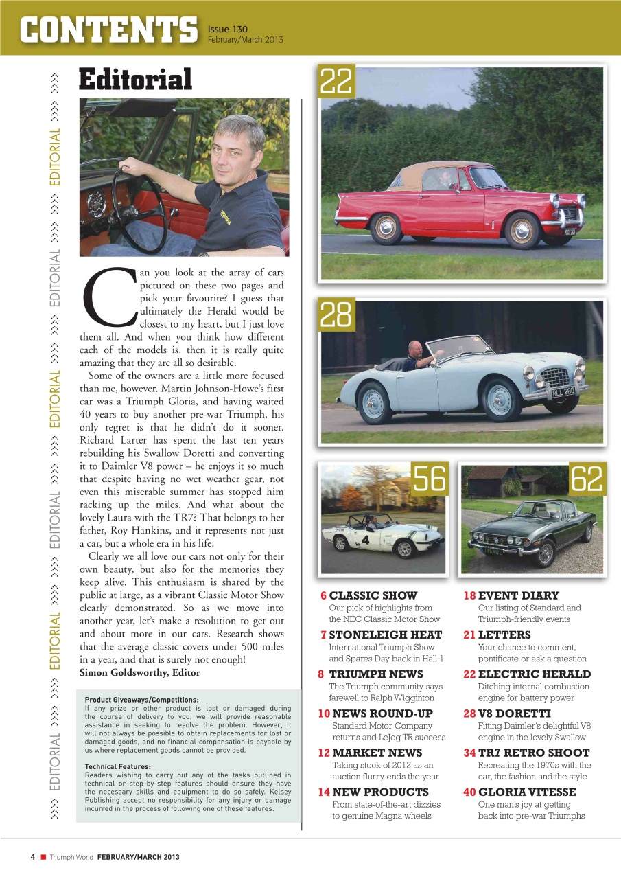 Triumph World Magazine - The iconic Triumph TR7 Back Issue
