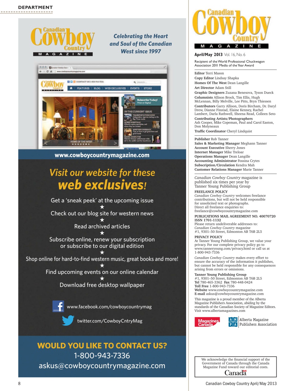 Canadian Cowboy Country Magazine - April-May 2013 Back Issue