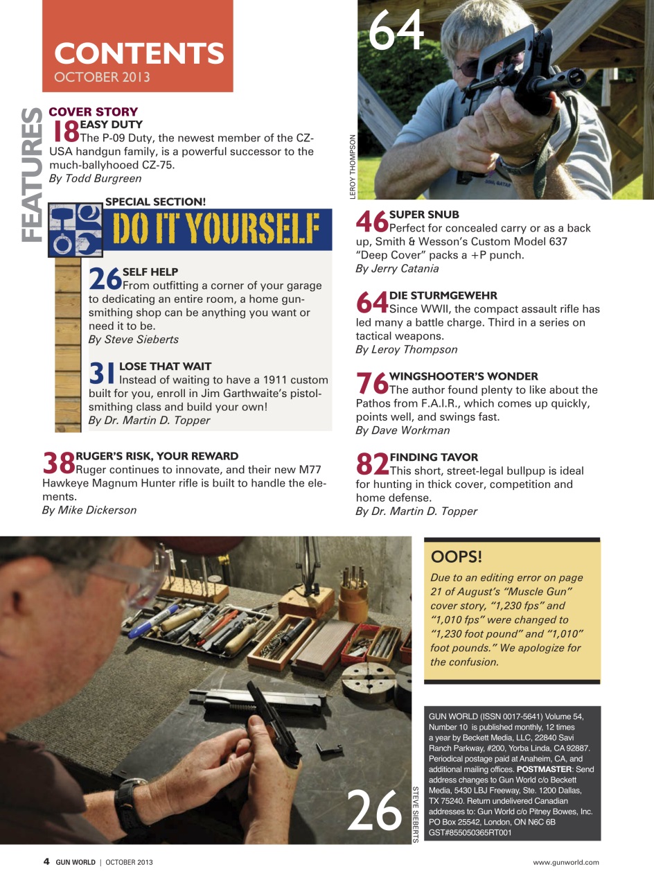 Gun World Magazine - October 2013 Back Issue