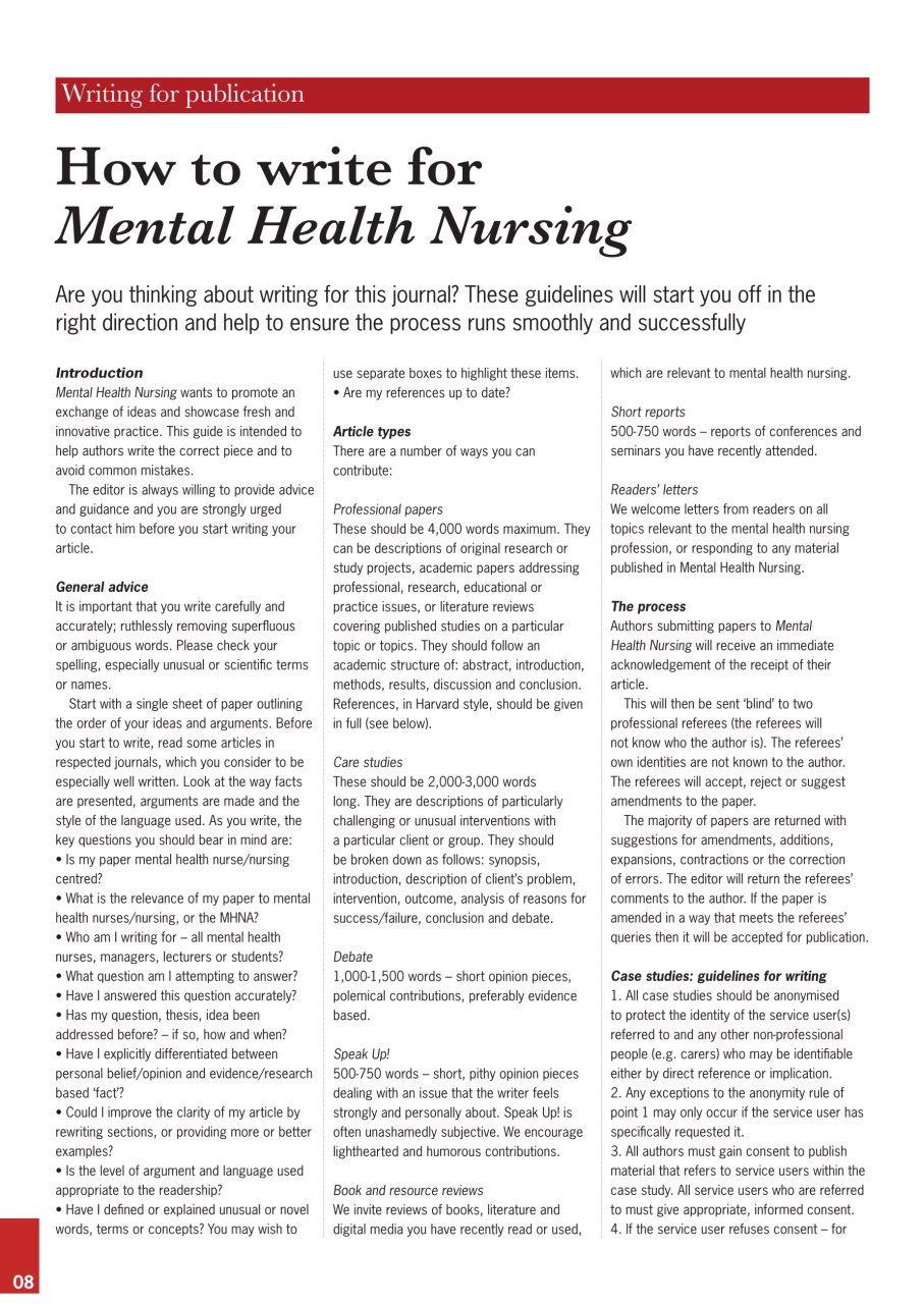 Mental Health Nursing Magazine - Mental Health Nursing JuneJuly 2014 ...