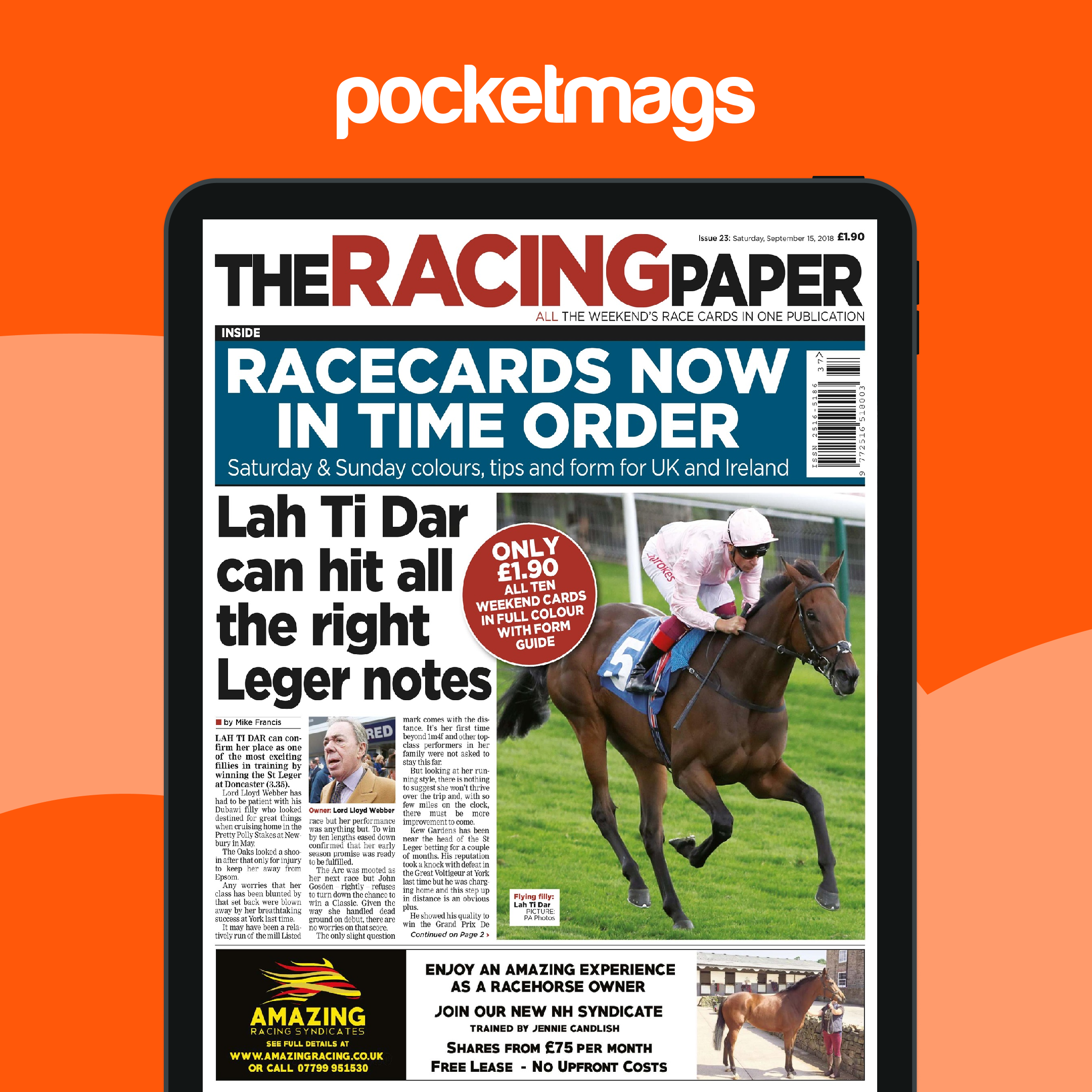 The Racing Paper Magazine - 15th September 2018 Back Issue