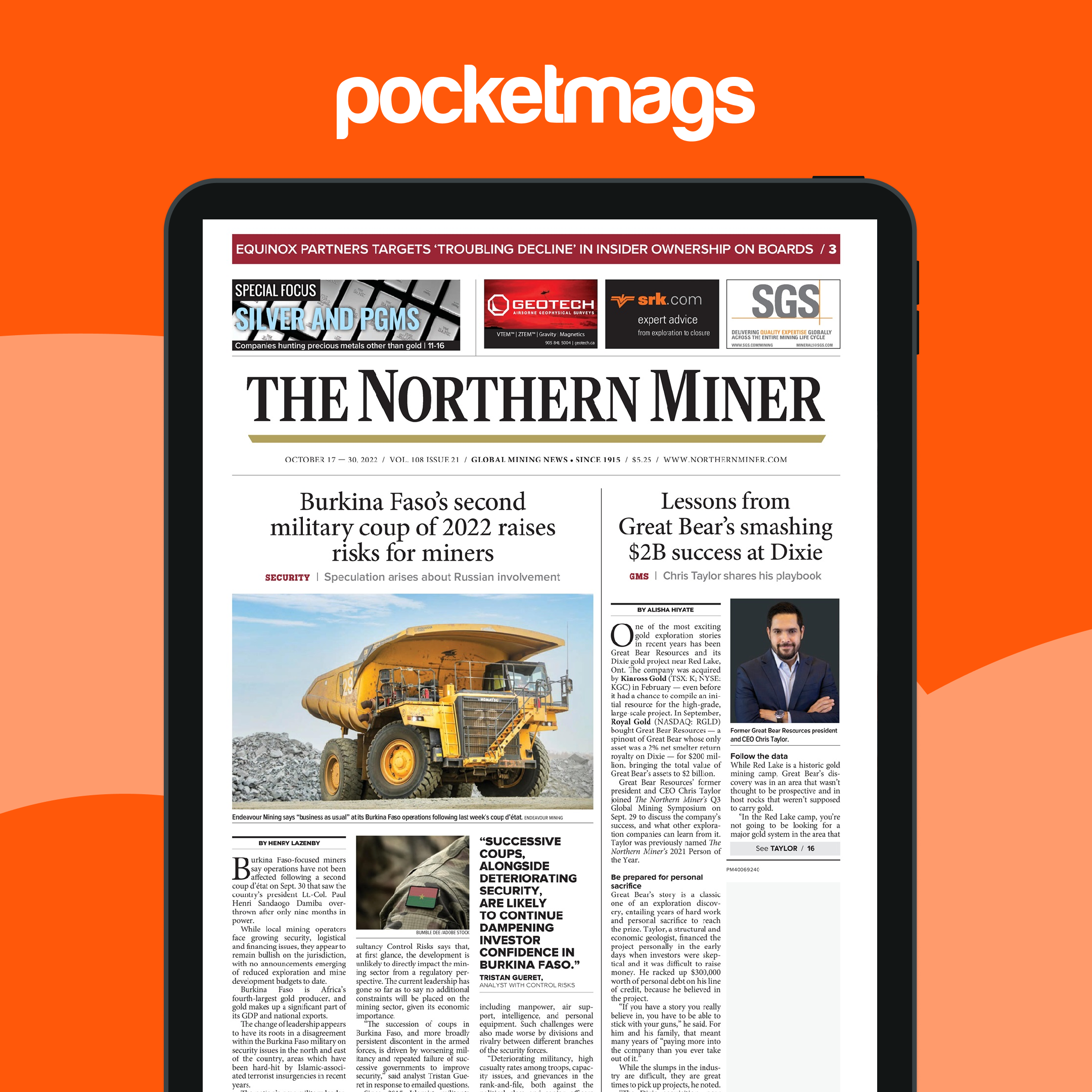 The Northern Miner Magazine - Vol. 108 No. 21 Back Issue