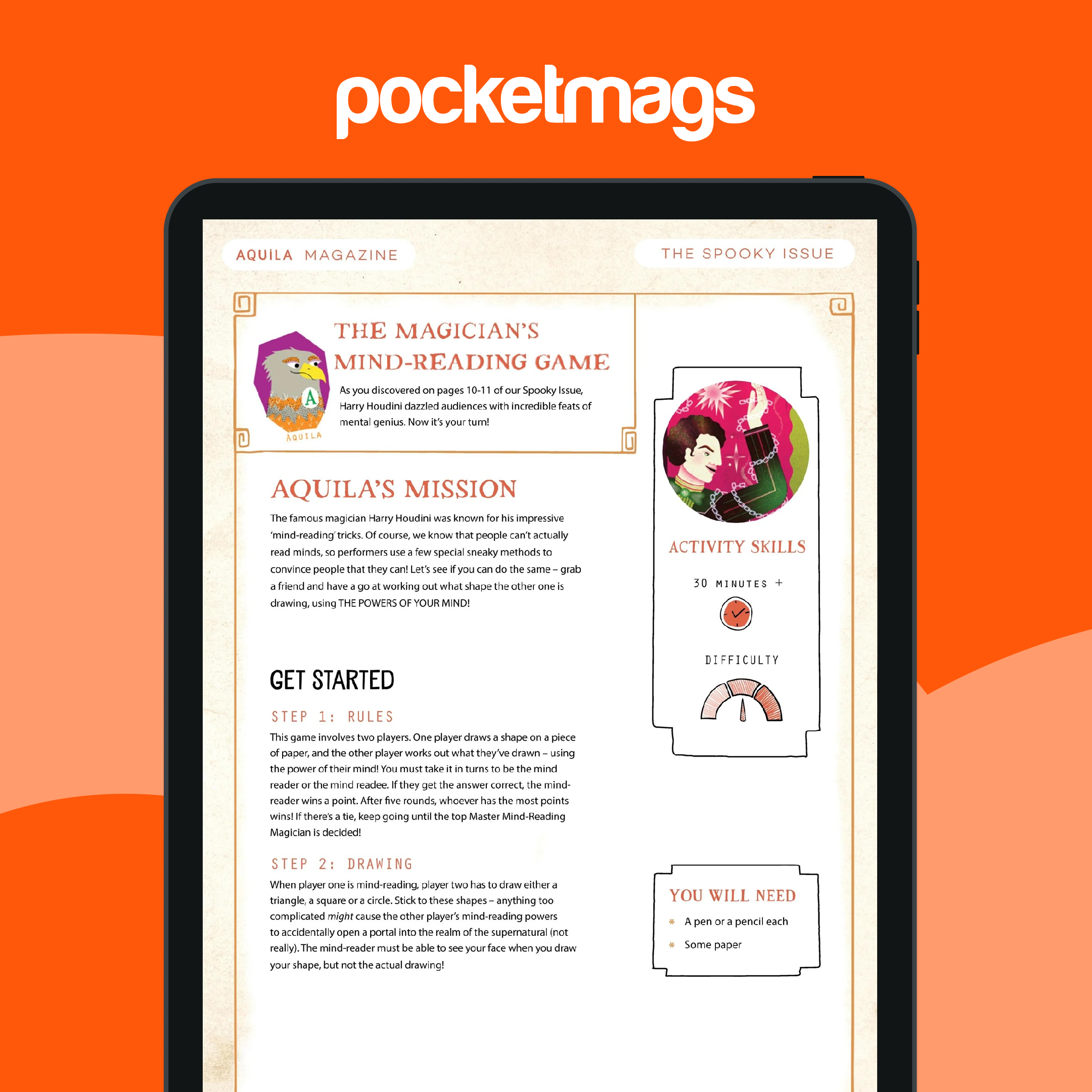 Aquila Magazine - The Magicians Mind Reading Game Back Issue