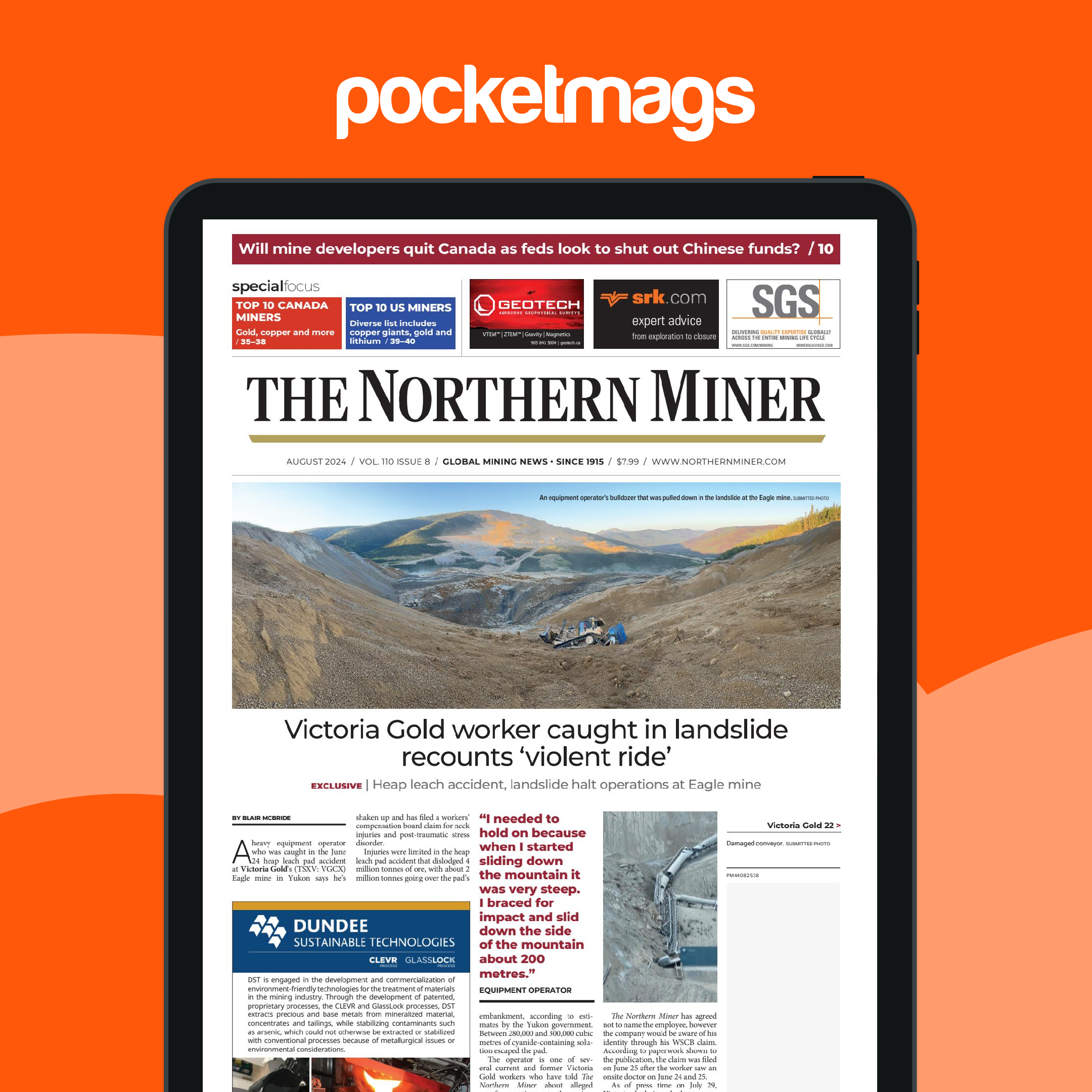 The Northern Miner Magazine - Vol 110 No. 8 Back Issue