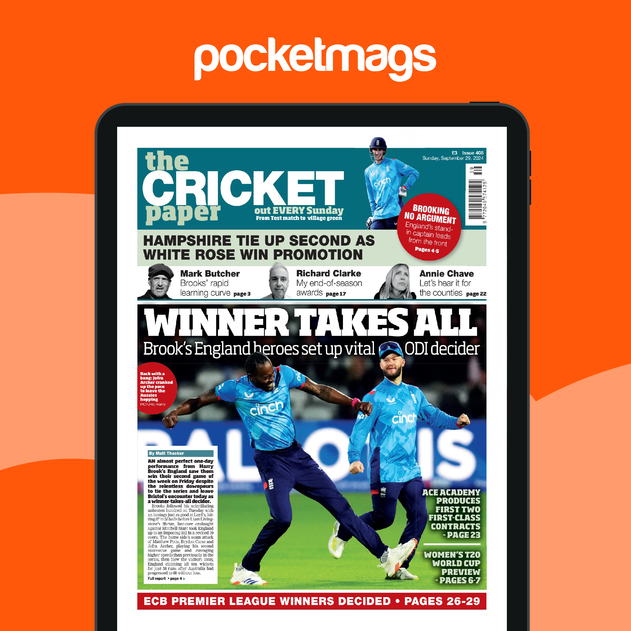 The Cricket Paper Magazine - 29th September 2024 Back Issue