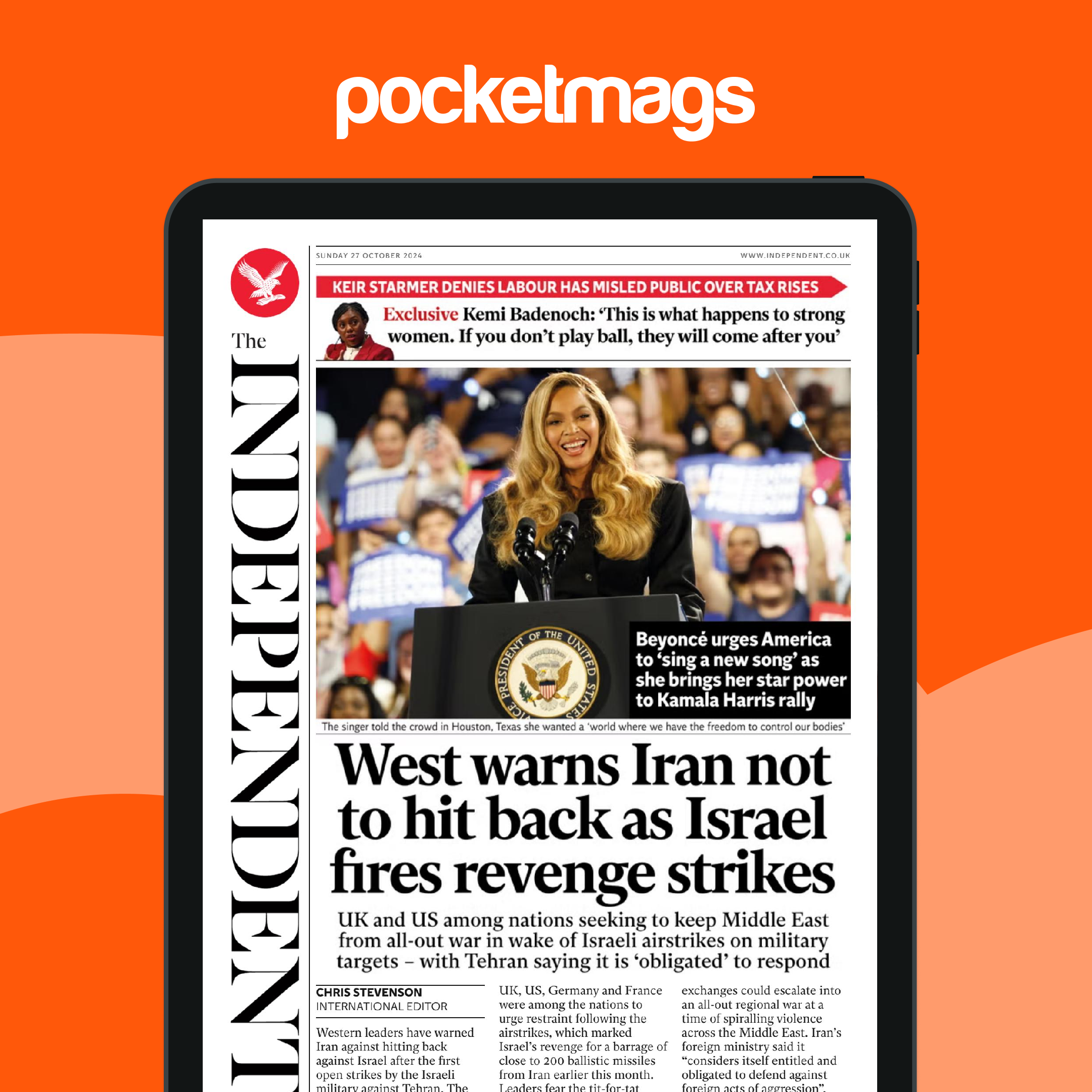 The Independent Daily Edition Newspaper - Sunday, 27 October 2024 Back ...