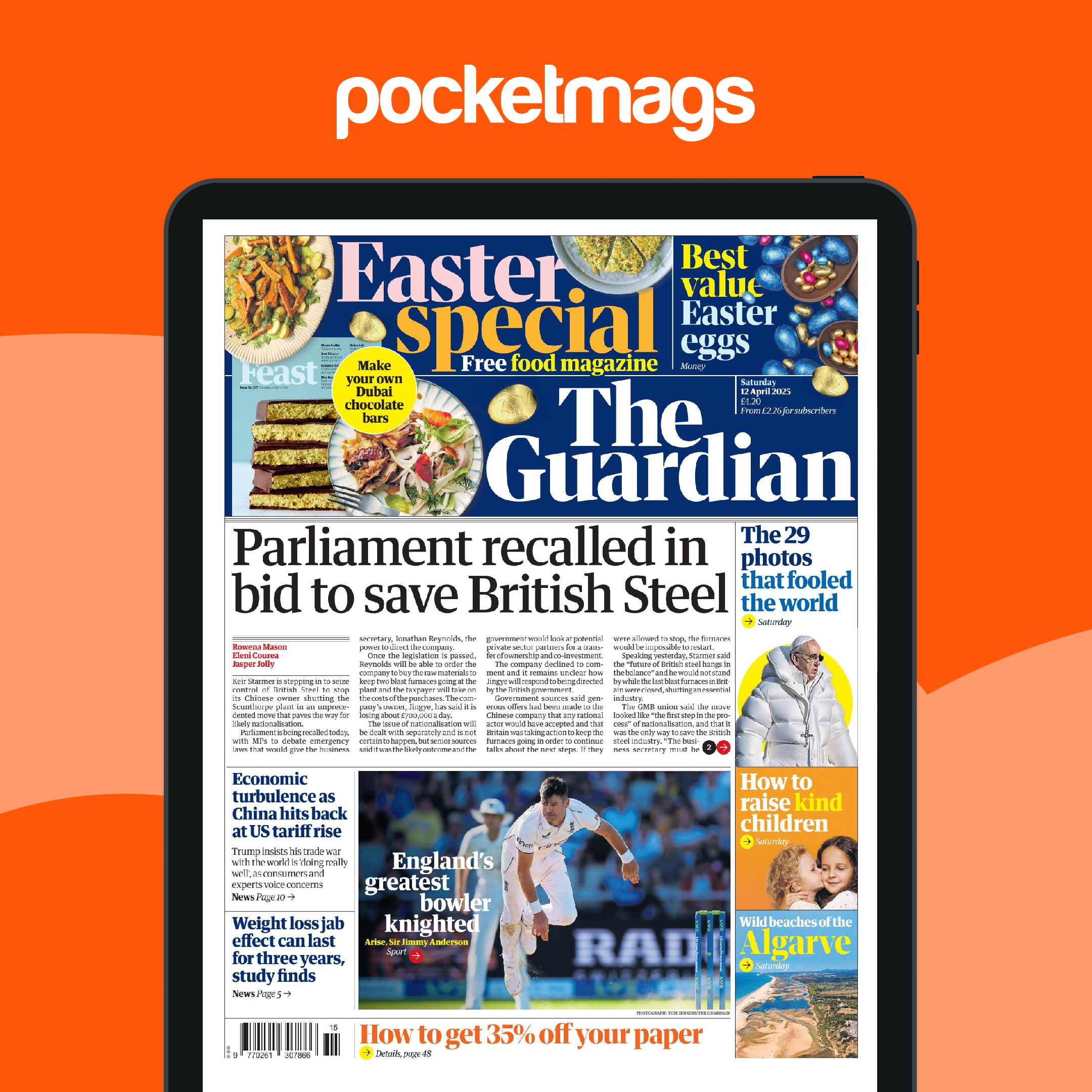 The Guardian Newspaper Subscriptions and Saturday, 12 April 2025 Issue