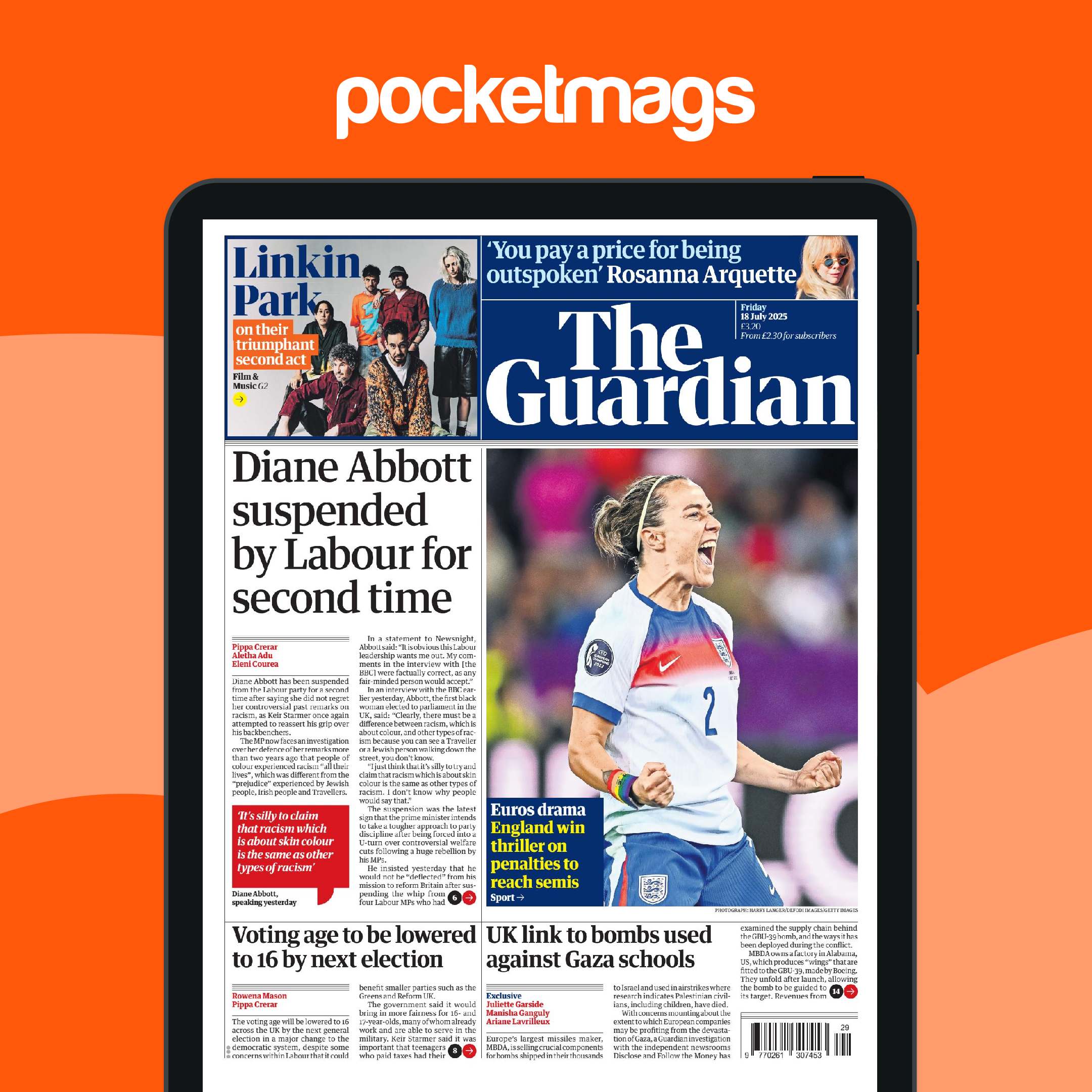 The Guardian Newspaper Subscriptions and Friday, 18 July 2025 Issue