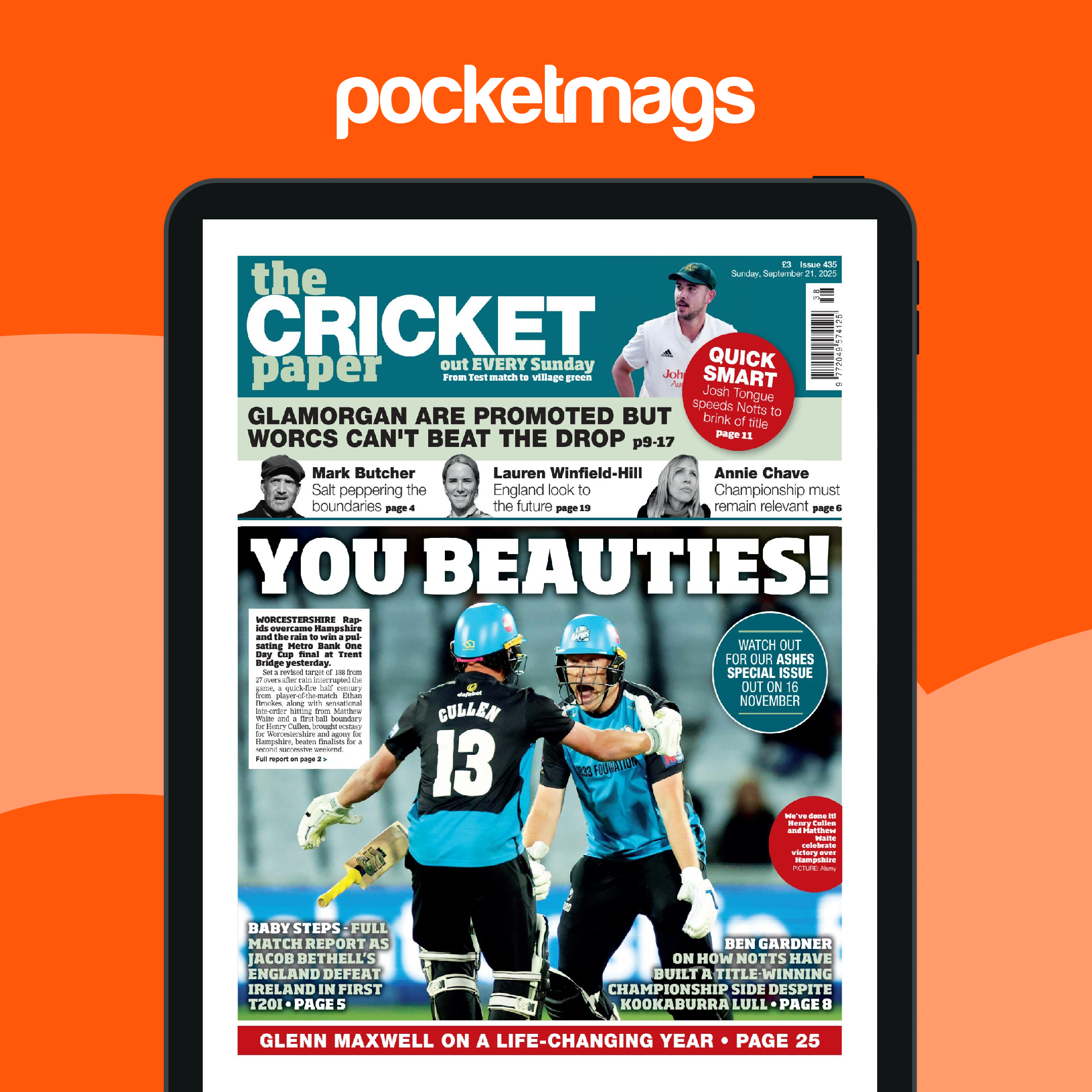 The Cricket Paper Magazine - 21st September 2025 Back Issue