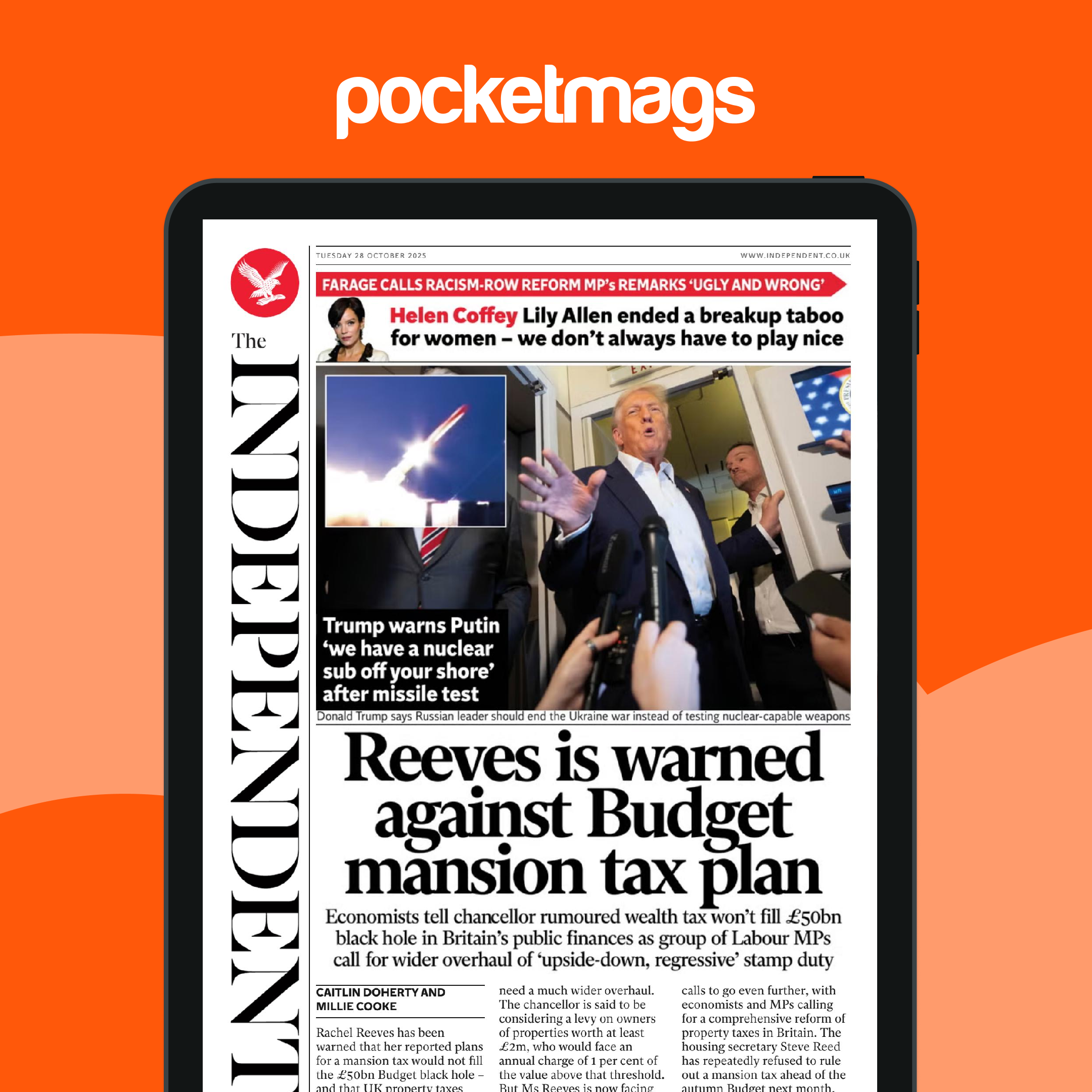 The Independent Daily Edition Newspaper - Tuesday, 28 October 2025 Back ...