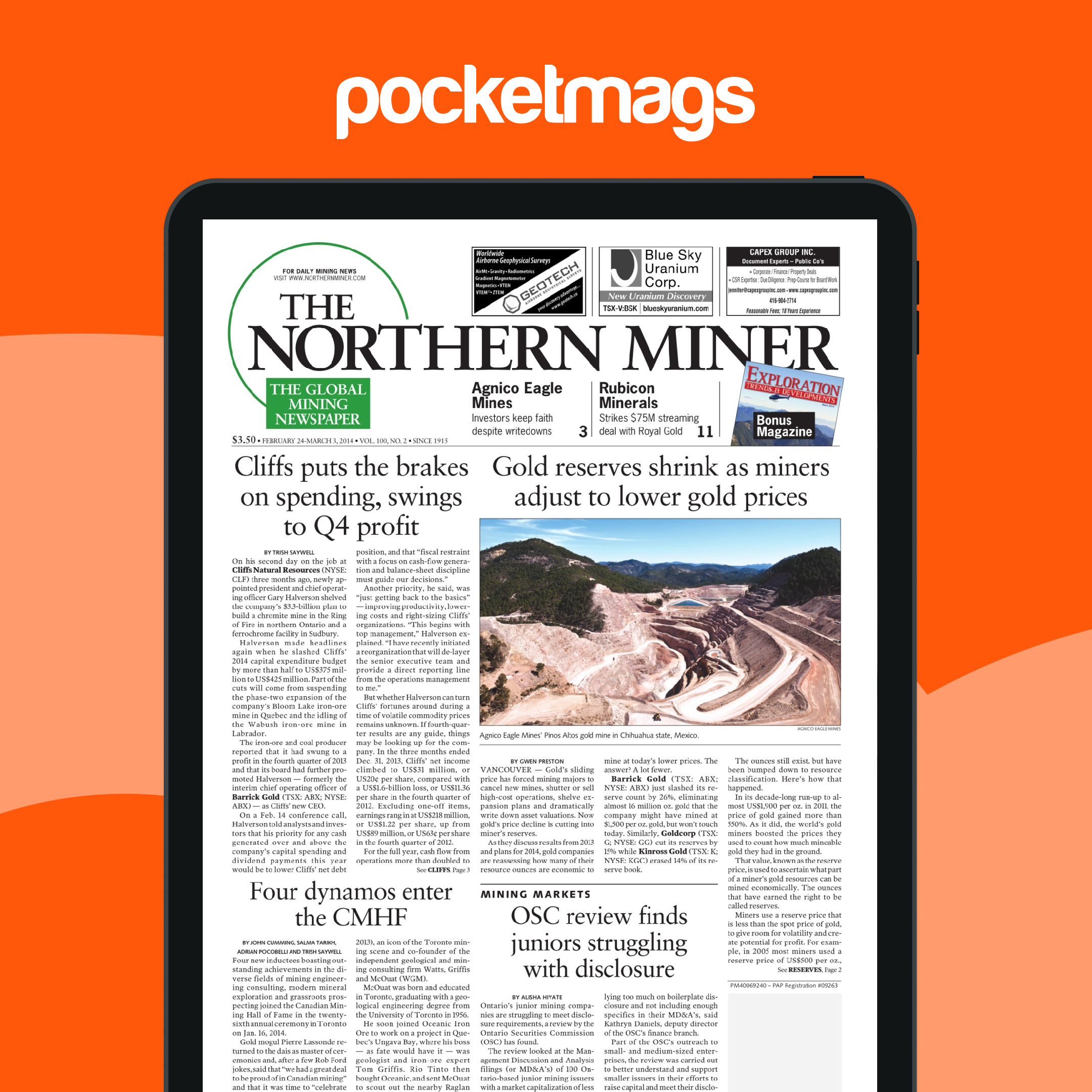 The Northern Miner Magazine - Vol. 100 No. 2 Retour à l'édition précédente