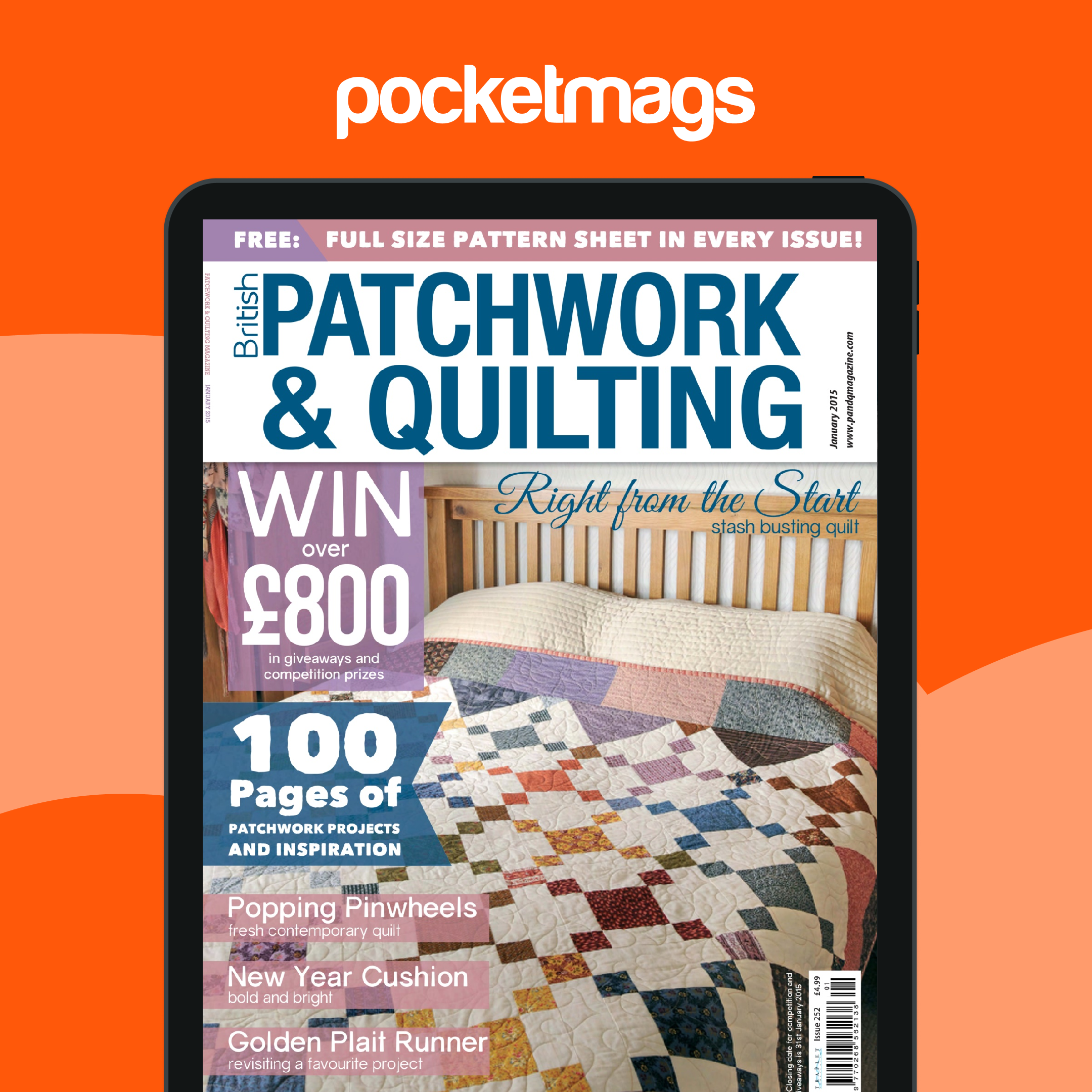 Patchwork and Quilting Magazine - January 2015 Back Issue
