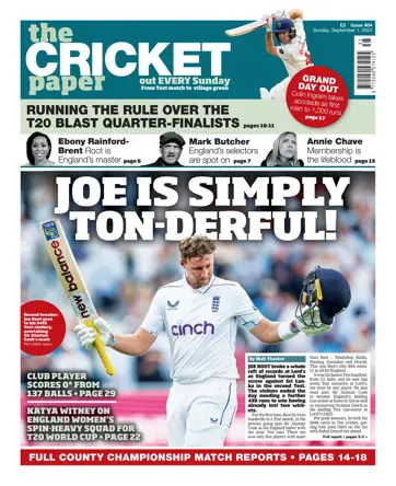 The Cricket Paper Magazine - 1st September 2024 Back Issue