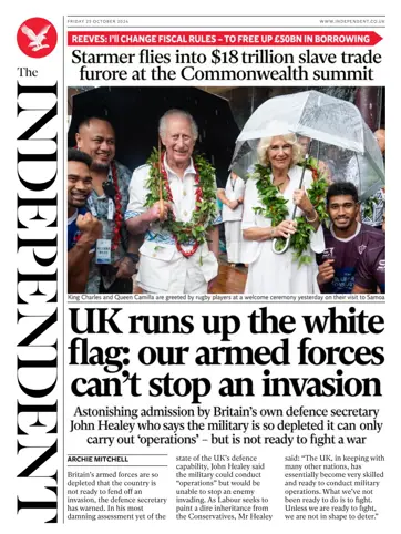 The Independent Daily Edition Newspaper - Friday, 25 October 2024 Back ...